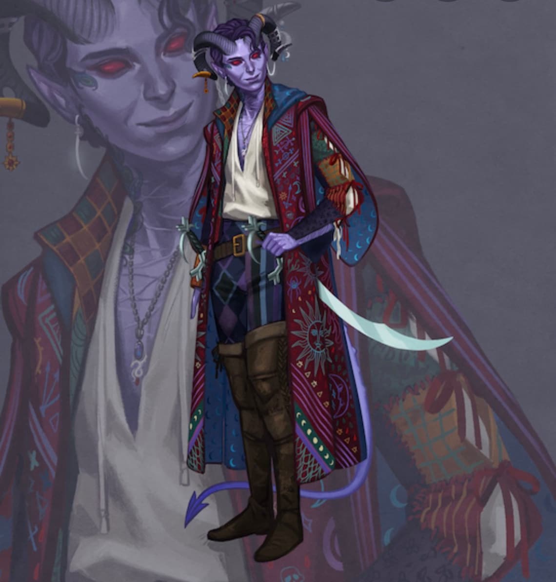 Mollymauk Jester Tail. Long Moldable Tail With a Spade Tip. - Etsy