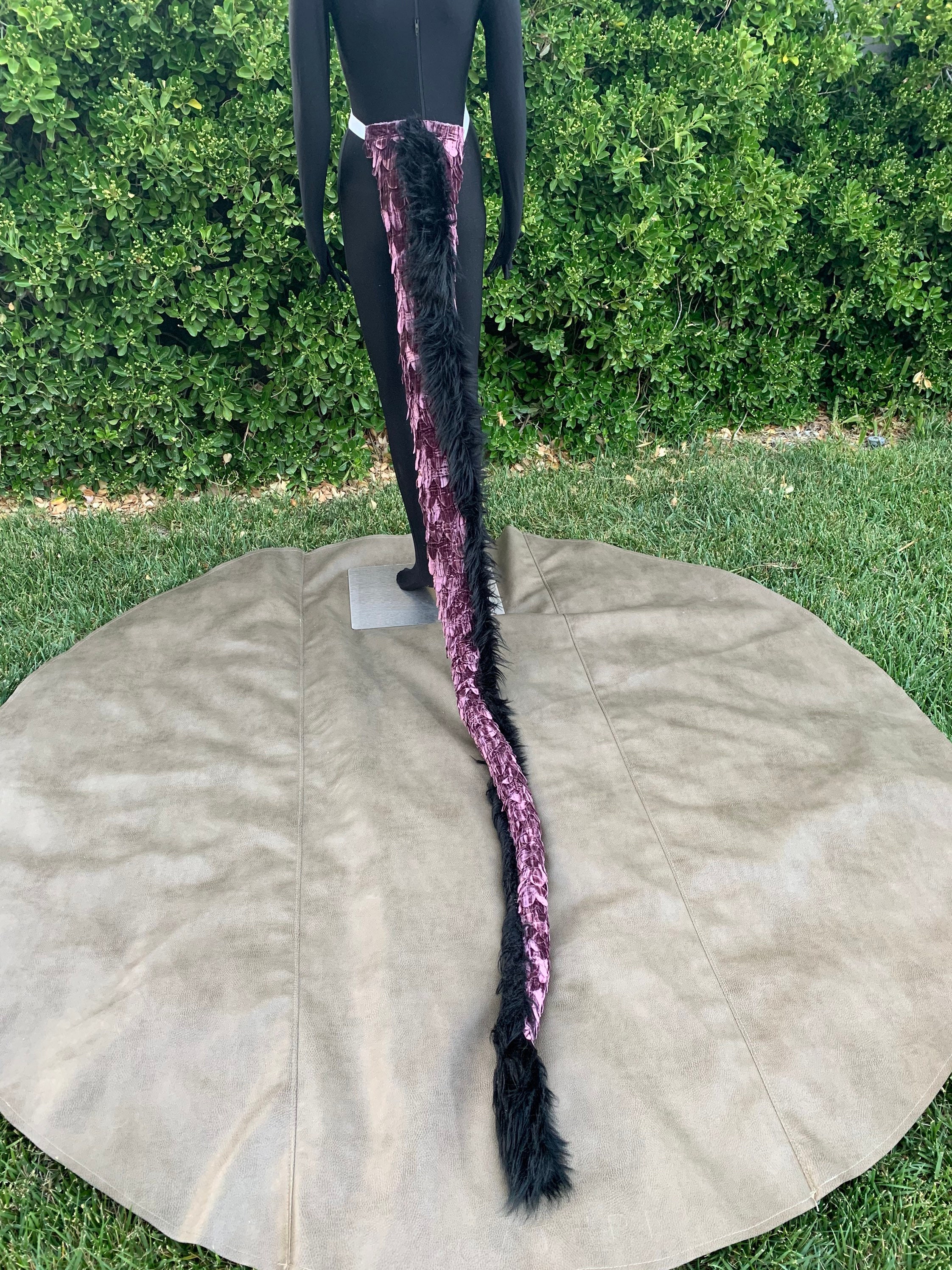 Seven foot long armor scaled tail with fur spikes spine | Etsy