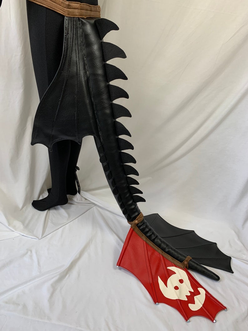 Toothless Tail. How to Train Your Dragon. Black AND Red Fins. - Etsy
