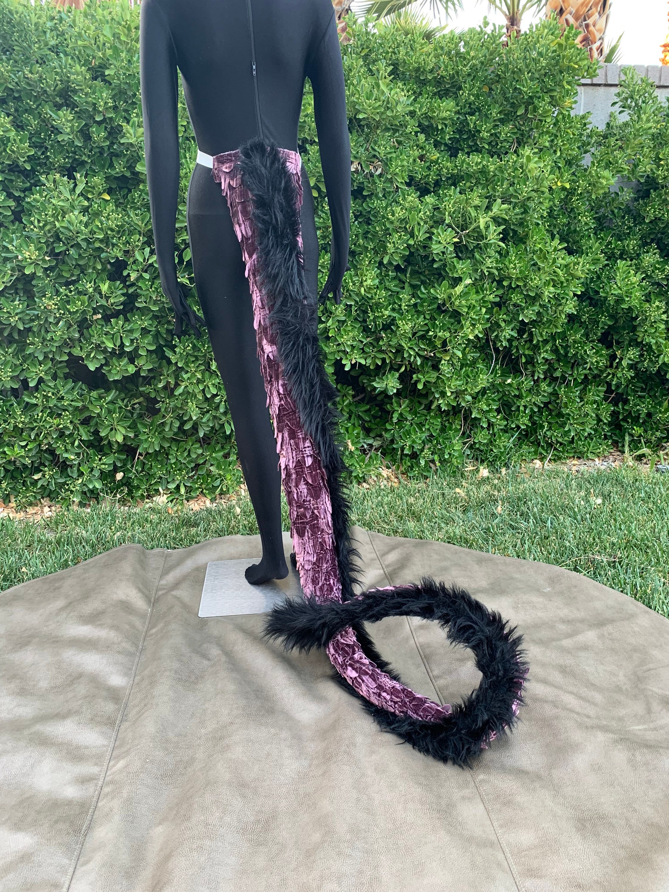 Seven foot long armor scaled tail with fur spikes spine | Etsy