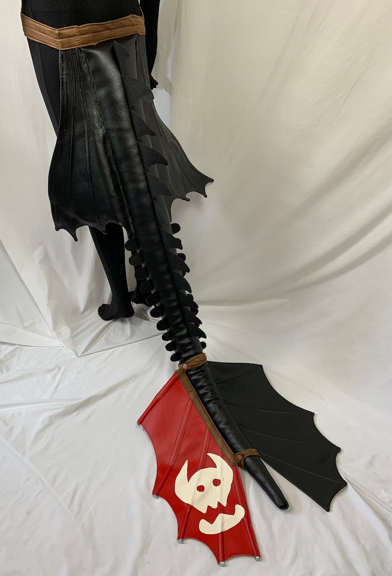 Toothless Tail. How to Train Your Dragon. Black AND Red Fins. - Etsy