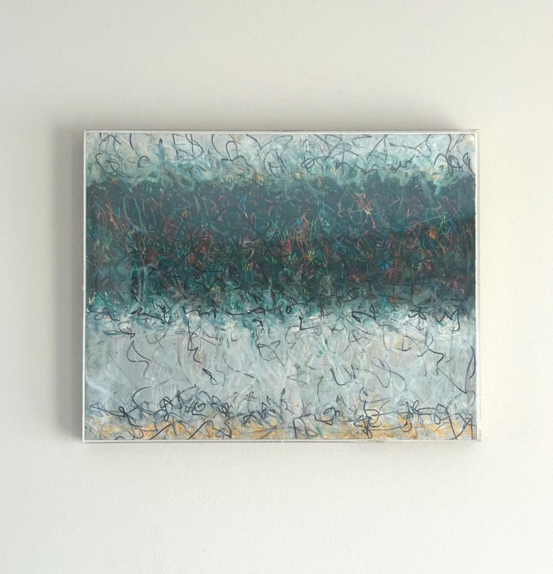 Vintage Abstract Expressionist Original Painting MCM Mid Century Modern ...