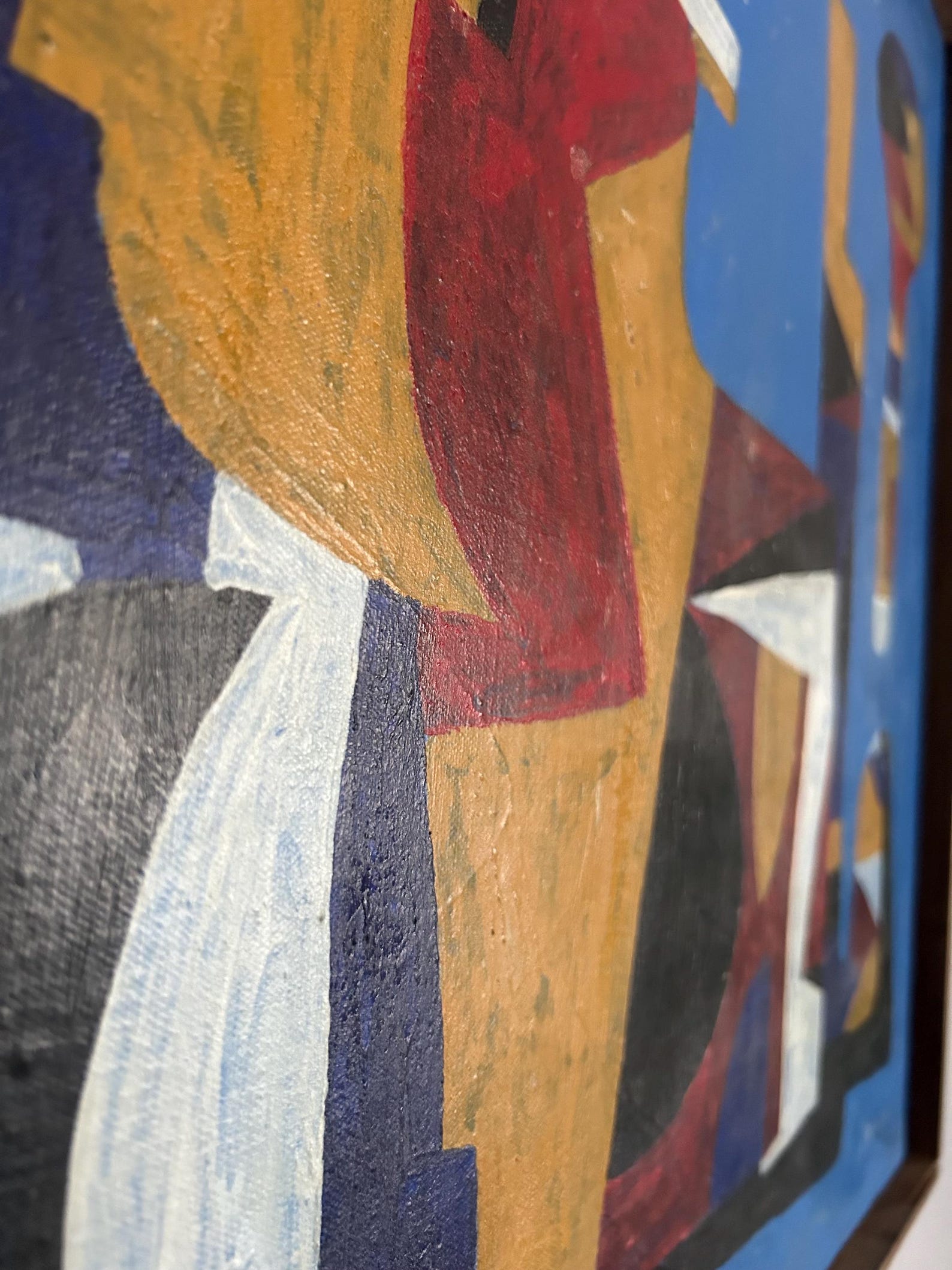 Original Art Abstract Expressionist on Canvas Geometric Painting Cubist ...