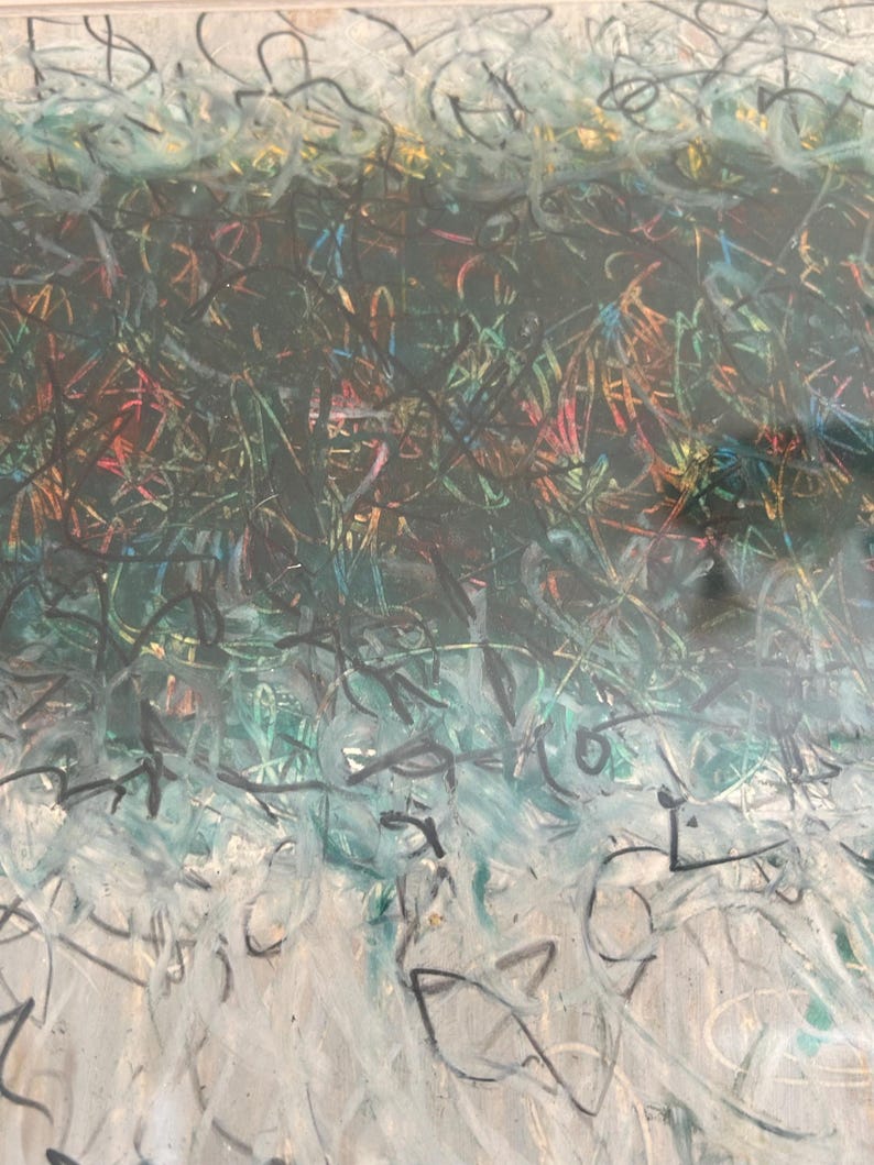 Vintage Abstract Expressionist Original Painting MCM Mid Century Modern ...