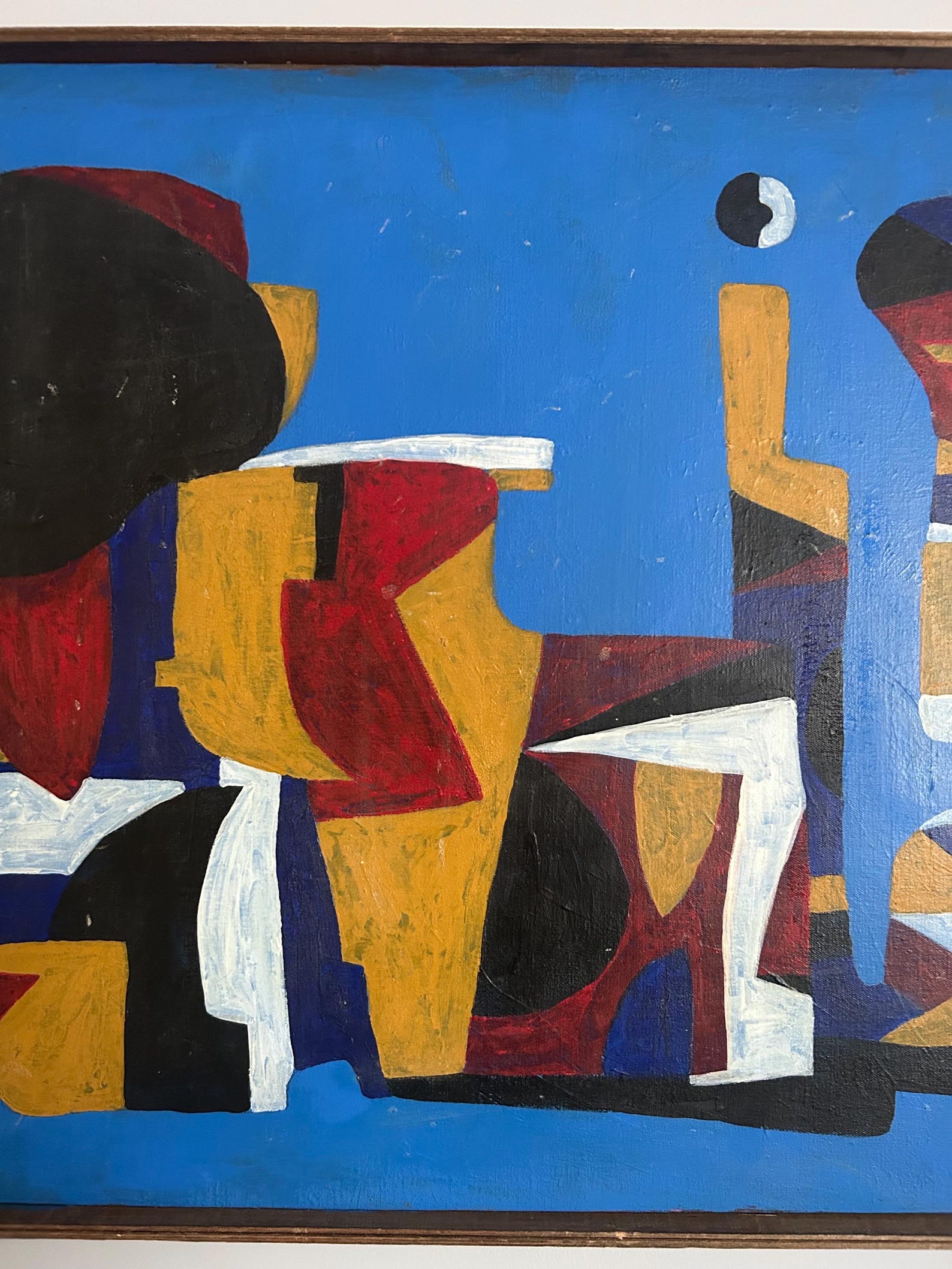 Original Art Abstract Expressionist on Canvas Geometric Painting Cubist ...