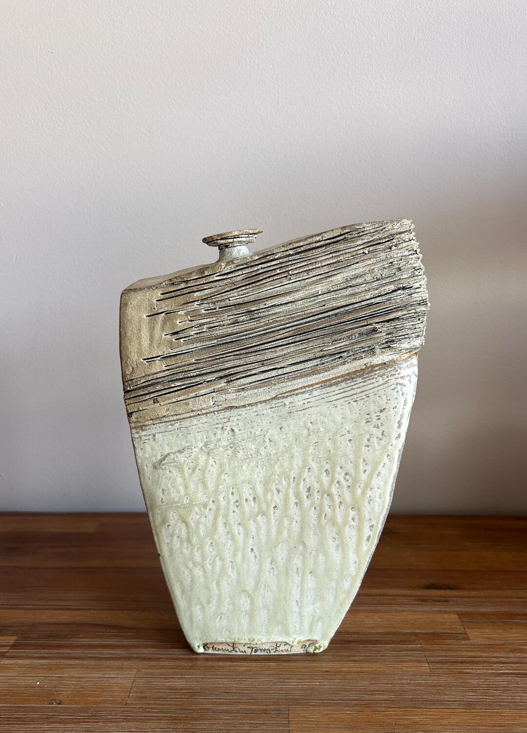 Nelfa Querubin Tompkins Vintage Pottery Vessel 1995 - Rare Brutalist ...