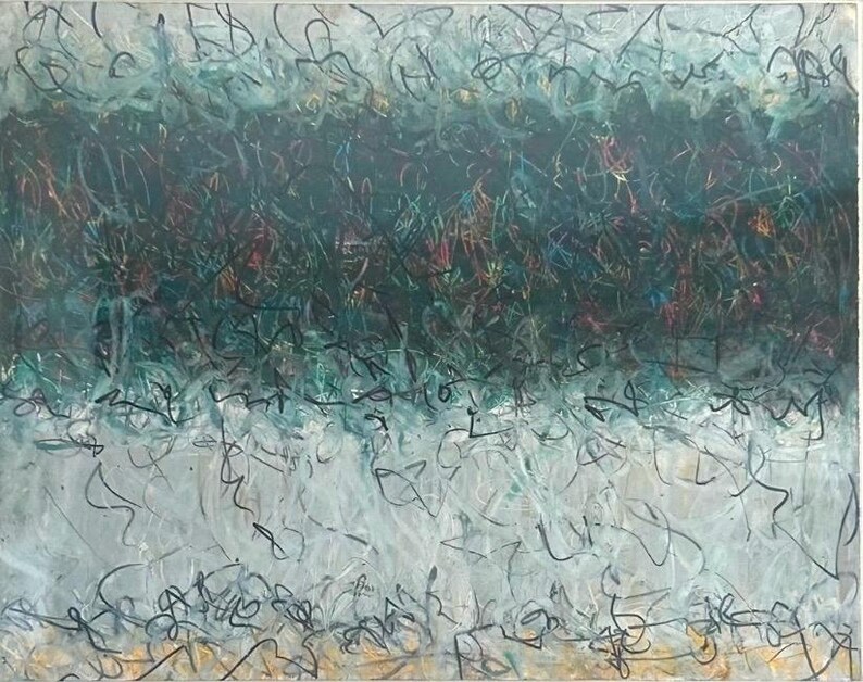 Vintage Abstract Expressionist Original Painting MCM Mid Century Modern ...