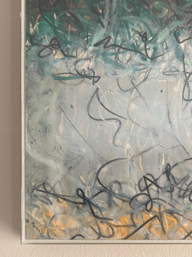 Vintage Abstract Expressionist Original Painting MCM Mid Century Modern ...