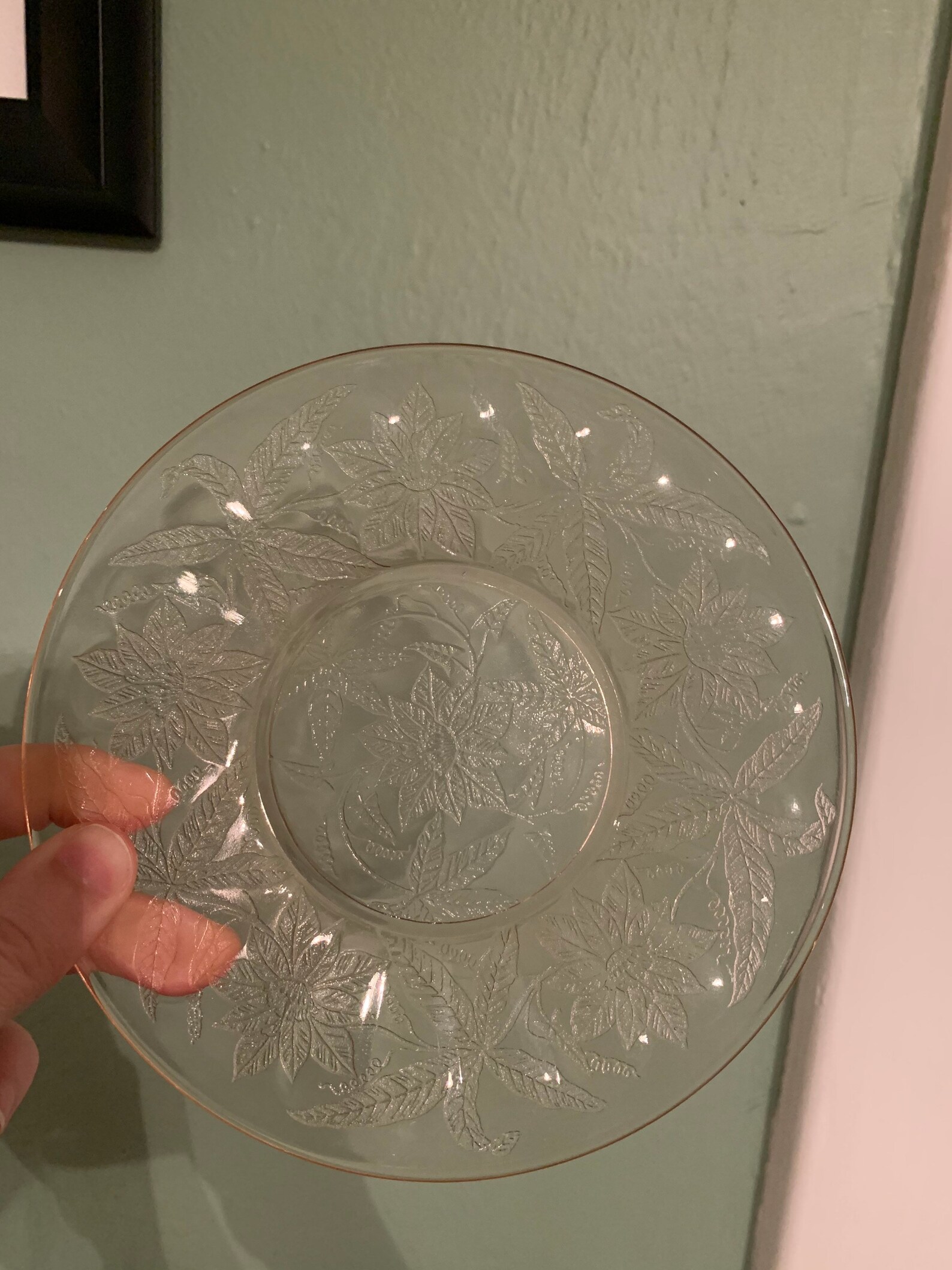 Pink Floral Pointsetta Depression Glass Bread Plates - Etsy