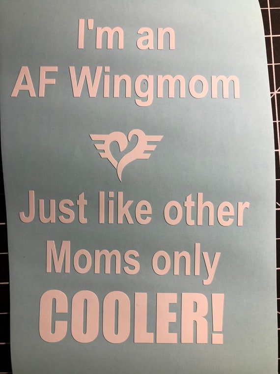 Im an AF Wingmom Vinyl Window Decal | Etsy