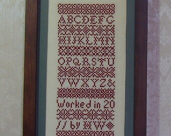 Cross Stitch PDF Pattern Blue Band Sampler - Etsy