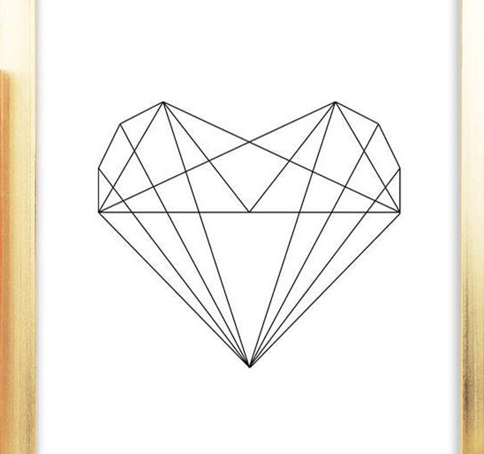 Coeur moderne mur Decor ART imprimable coeur contour Art | Etsy