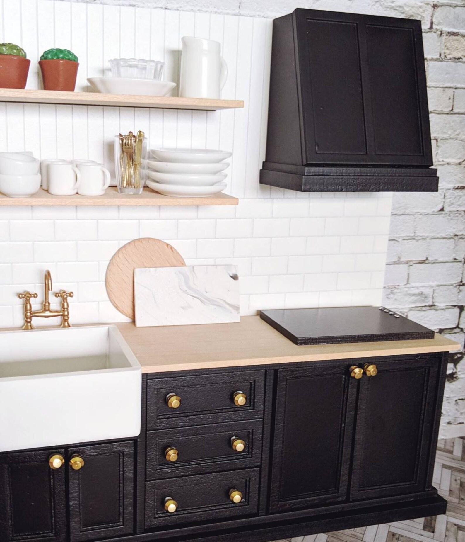 Miniature Kitchen 1 12 Scale Modern Kitchen for Dollhouse - Etsy