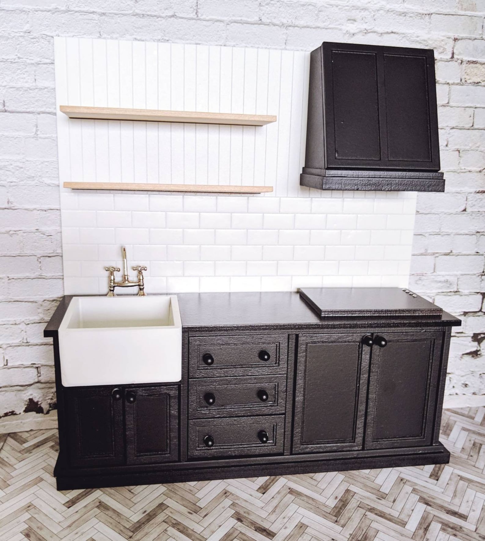 Miniature Kitchen 1 12 Scale Modern Kitchen for Dollhouse - Etsy