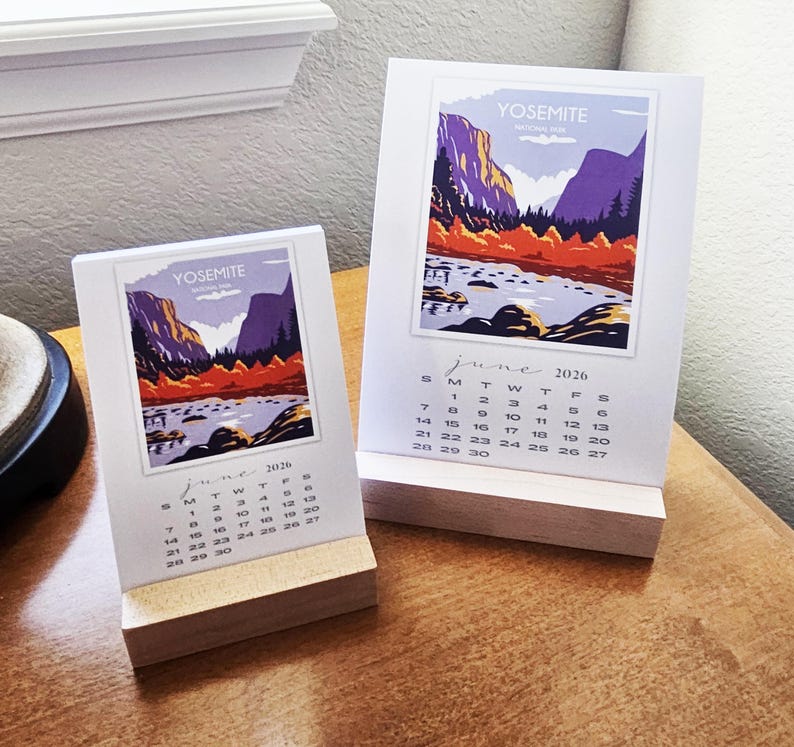 2026 NEW National Parks Art Desk Calendar | Maple Wood Stand - Etsy