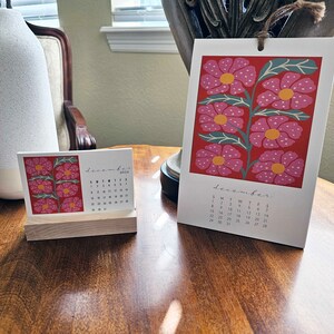 Retro Groovy Floral Art Wall Calendar 2025 Retro Floral Mini Desk ...