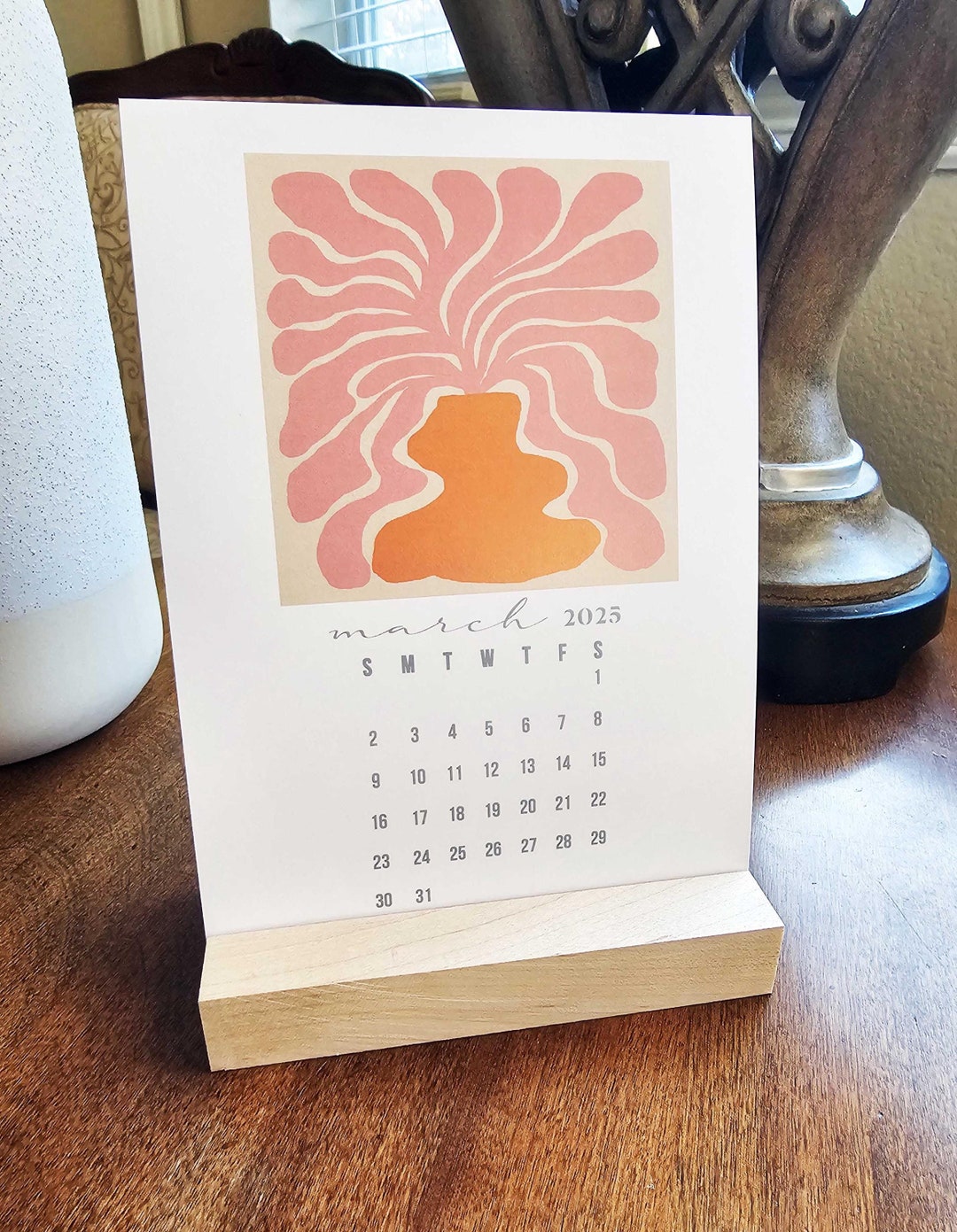 2026 Desk Calendar | Retro Groovy Floral Art Desk Calendar 2026 ...