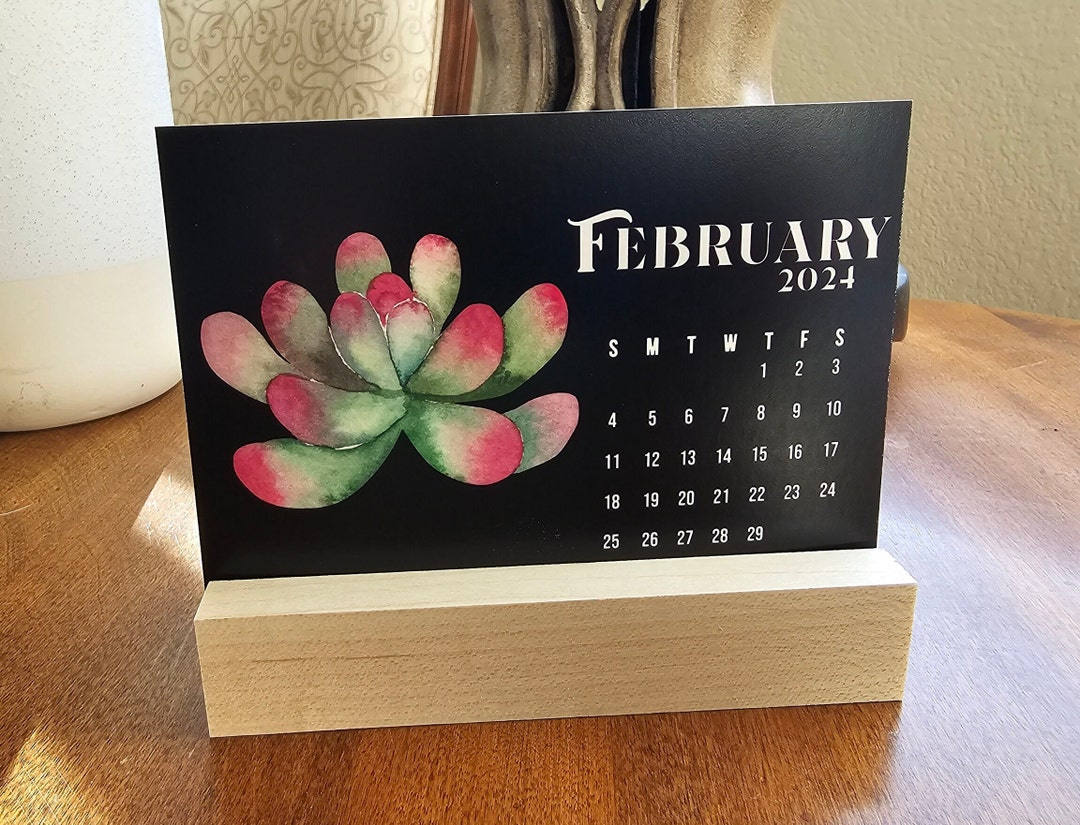 READY TO SHIP // Cactus Mini Desk Calendar 2024 Succulents/2024 ...