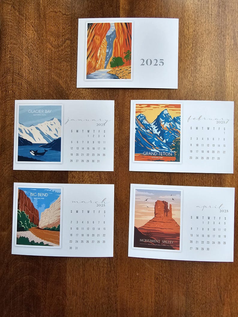 National Parks Mini Desk Calendar 2026 | Teacher Gift - Etsy