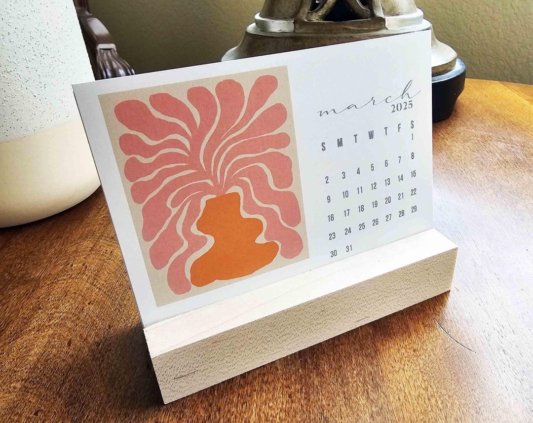 2025 Desk Calendar, Mini Desk Calendar, Stocking Stuffer, Retro Groovy ...