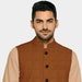 Solid Color Suede Nehru Jacket in Brown - Etsy