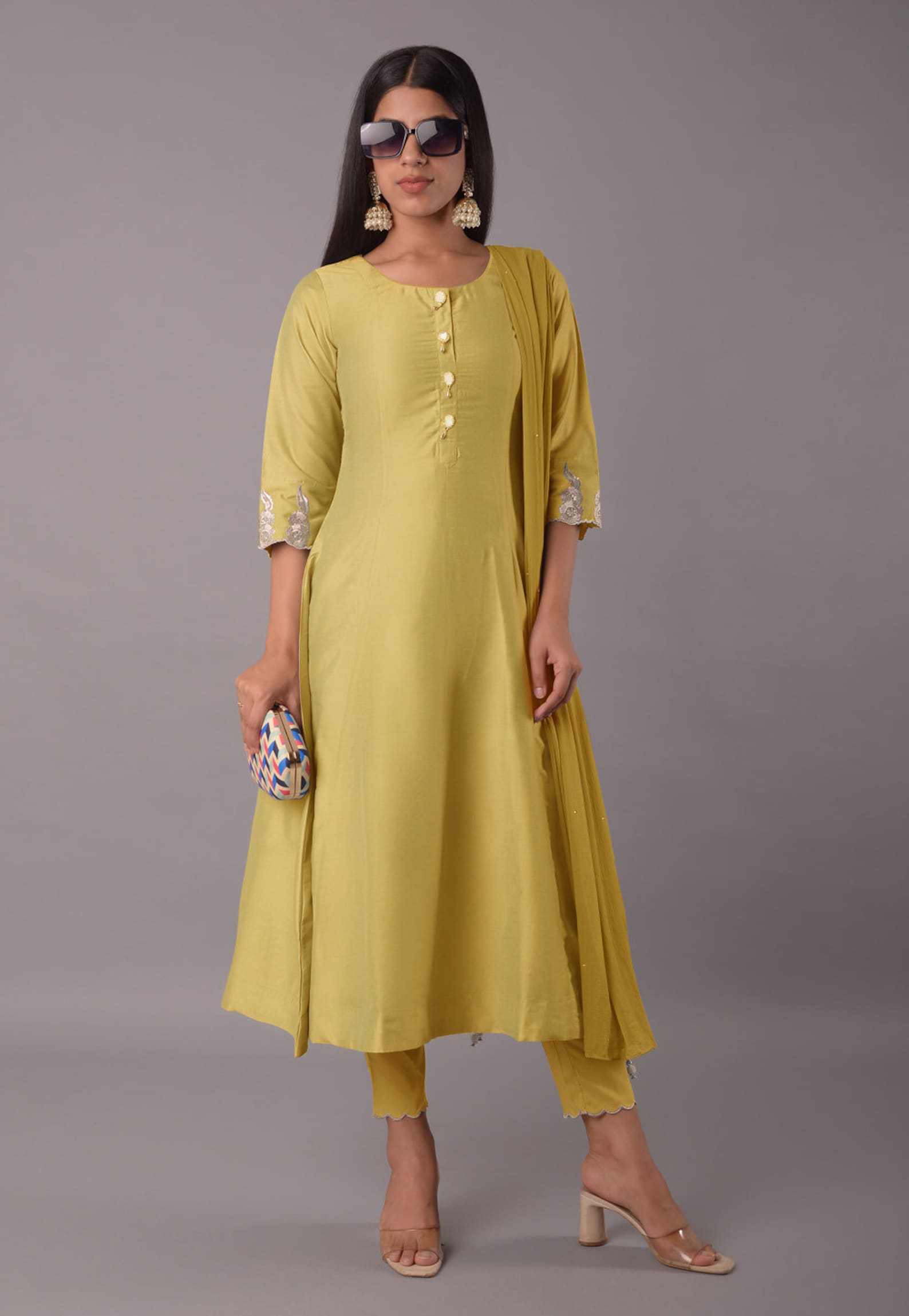 Embroidered Cotton Silk Pakistani Suit - Etsy