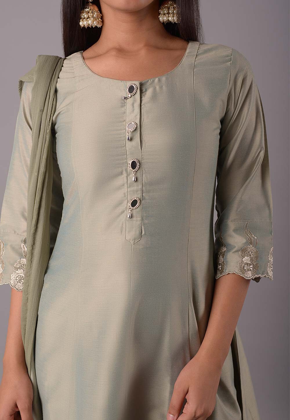 Embroidered Cotton Silk Pakistani Suit - Etsy