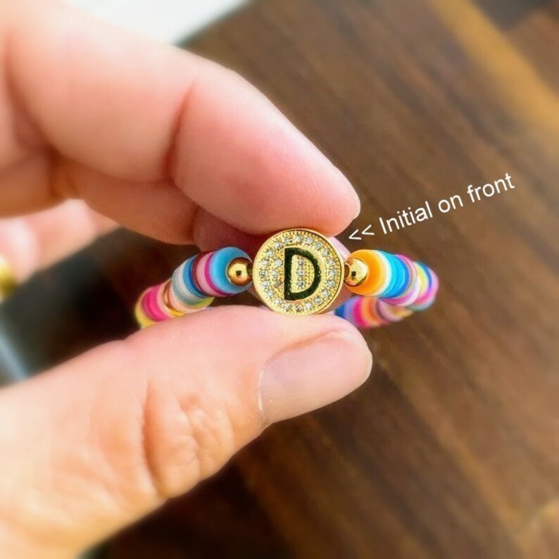 Initial Confetti Bracelet Colorful Clay Bead Bracelet - Etsy