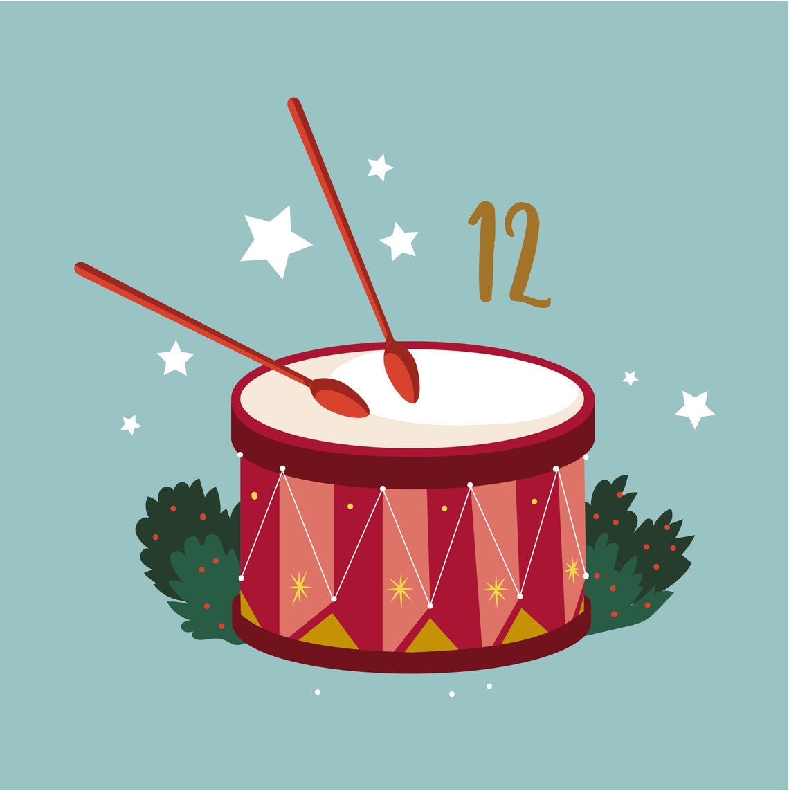 Animated 12 Days of Christmas Greeting Card Template SVG - Etsy