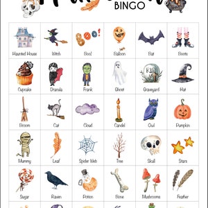 Halloween Bingo Set 40x Cards | Printable Halloween Game | Kid ...