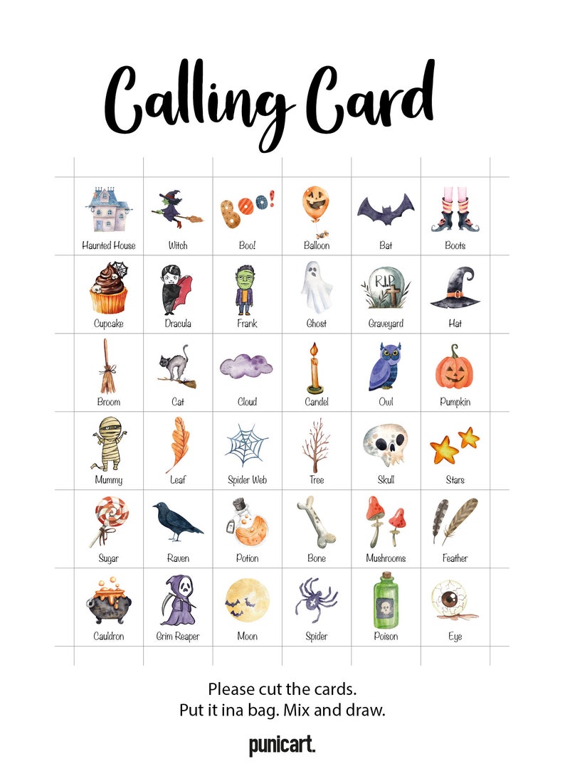 Halloween Bingo Set 40x Cards | Printable Halloween Game | Kid ...
