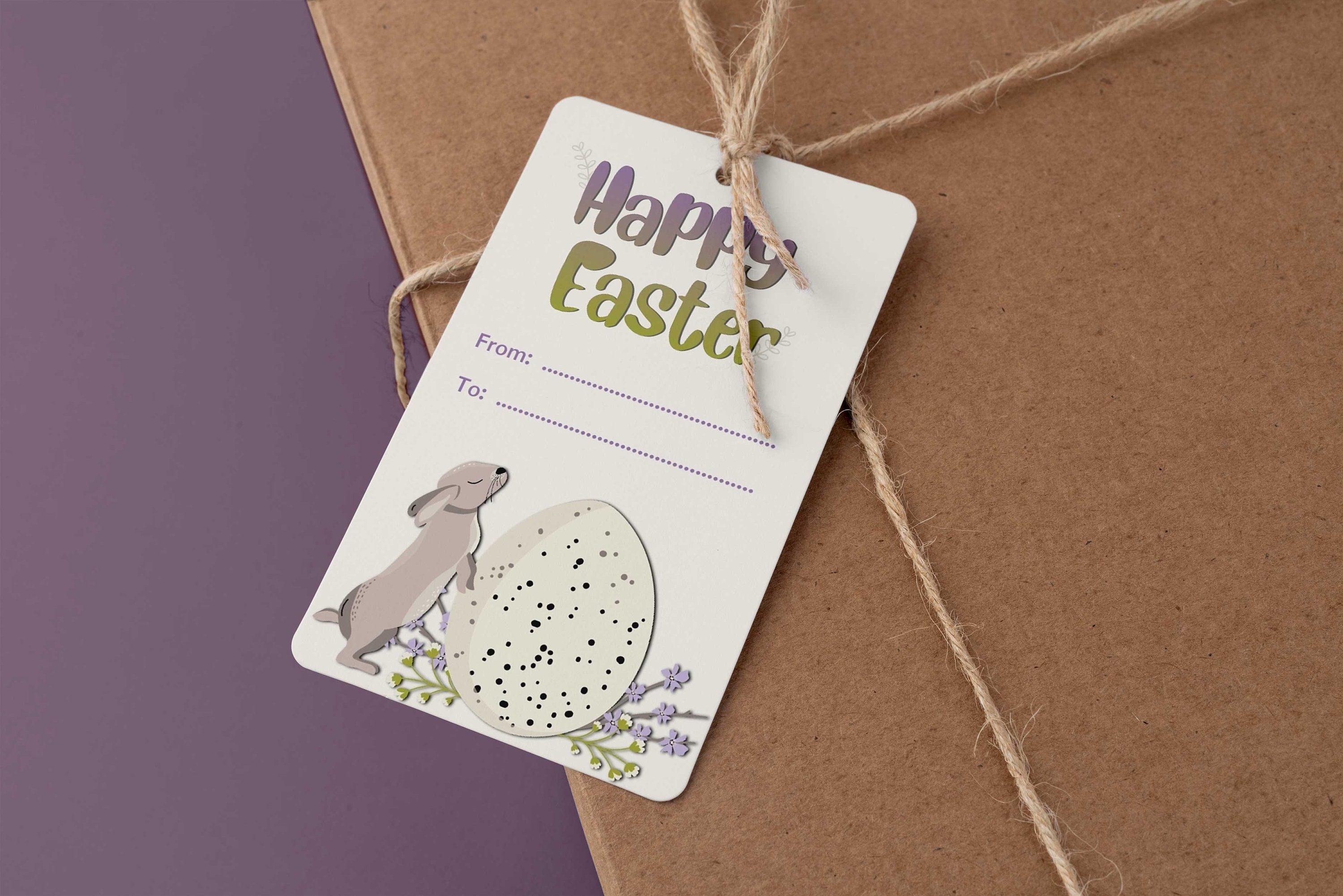 Editable Easter Bunny Gift Tag Template Digital Printable - Etsy