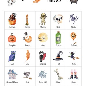 Halloween Bingo Set 40x Cards | Printable Halloween Game | Kid ...
