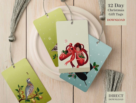 12 Days of Christmas Gift Tags Template Printable Favor Tags - Etsy