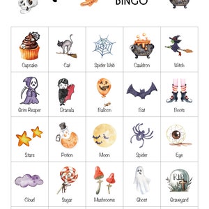 Halloween Bingo Set 40x Cards | Printable Halloween Game | Kid ...