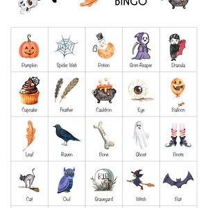 Halloween Bingo Set 40x Cards | Printable Halloween Game | Kid ...