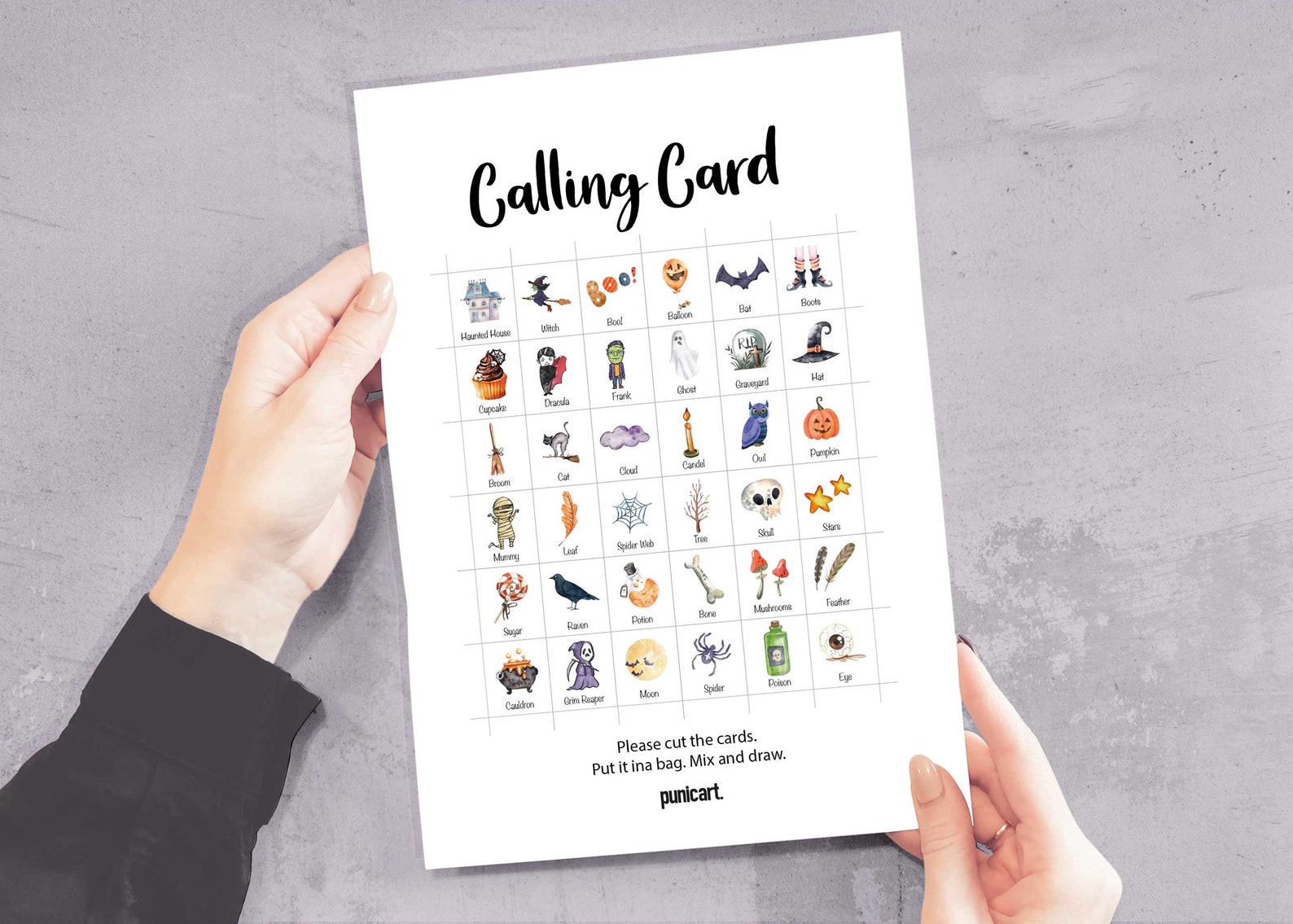 Halloween Bingo Set 40x Cards Printable Halloween Game Kid Educational ...