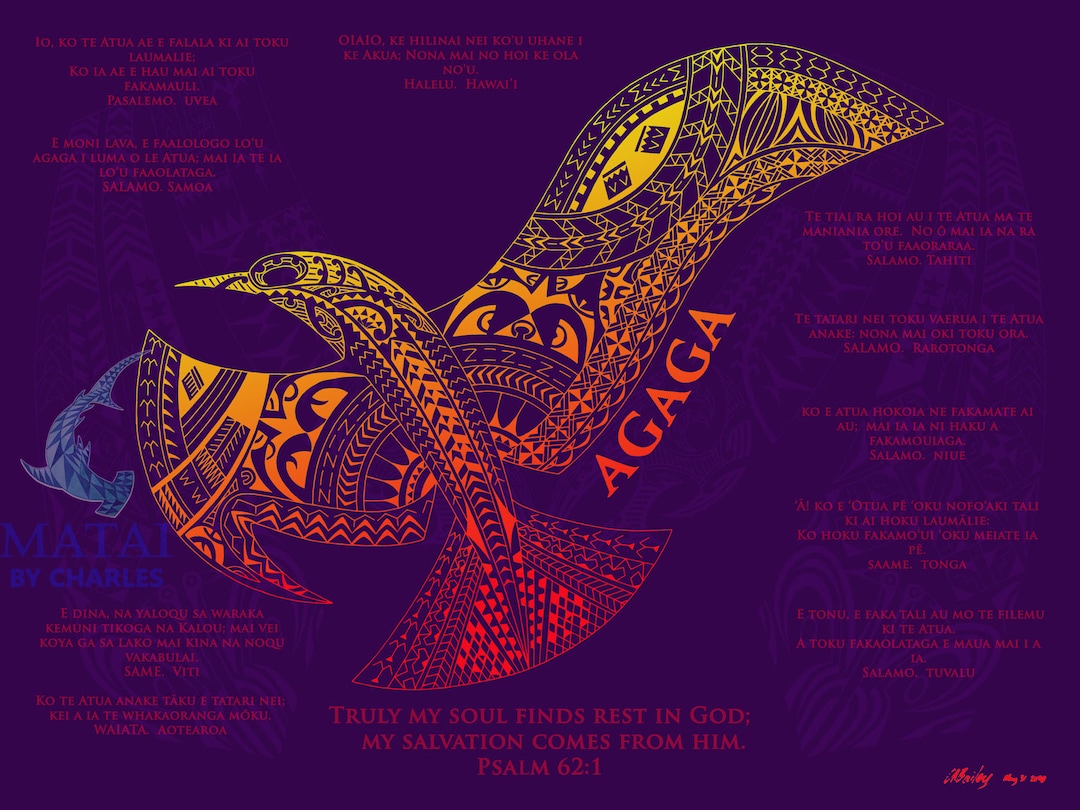 Polynesian Bird Art, Polynesian Multi Language Wall Art, Bible Wall Art ...