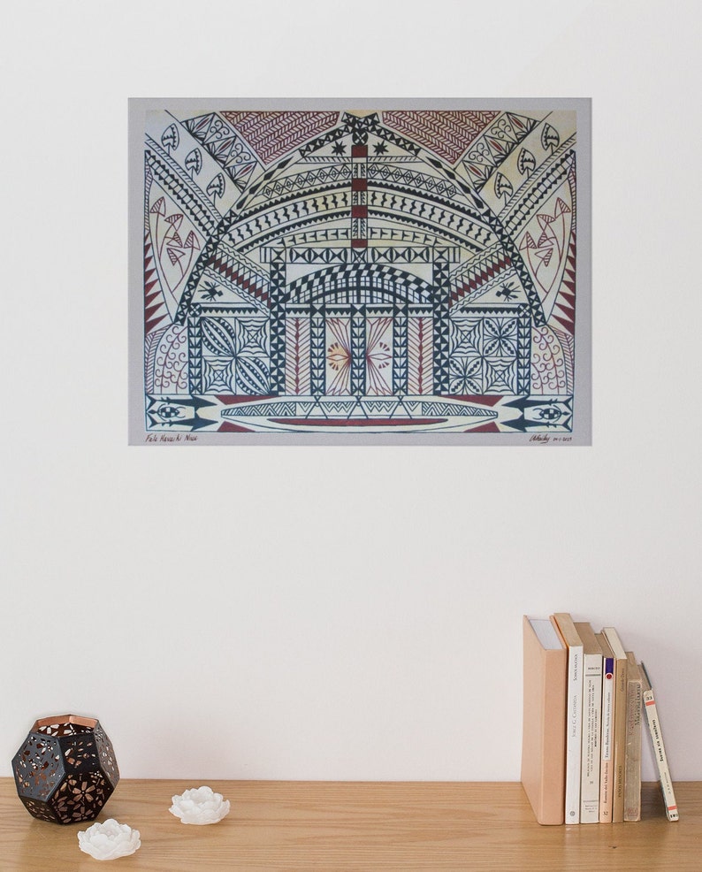 Polynesian Tapa Art Print, Niue Hiapo Style, Cultural Wall Decor ...