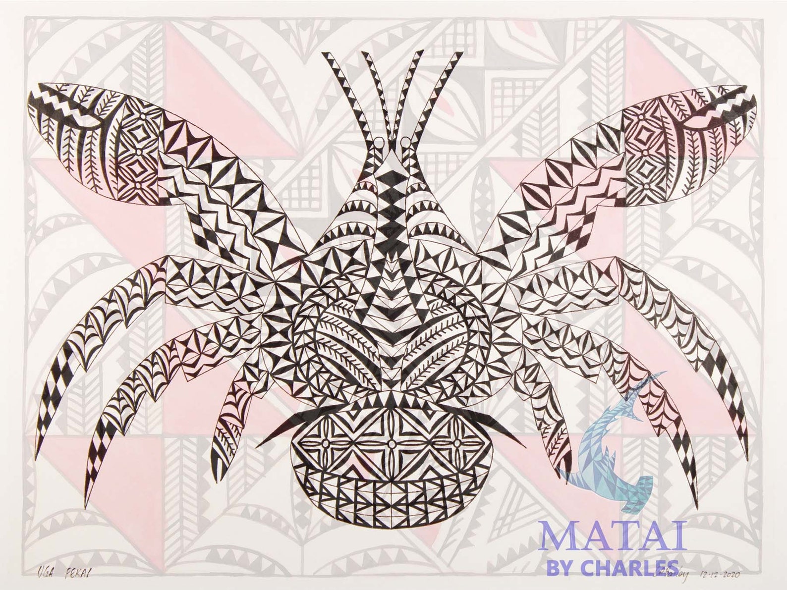 Polynesian Coconut Crab Wall Art, Niue Wall Art, Coconut Crab Design ...