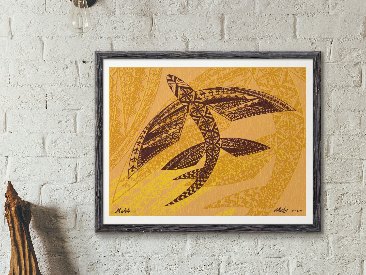 Flying Fish Wall Art, Polynesian Fish Art, Digital Polynesian Fish Art ...
