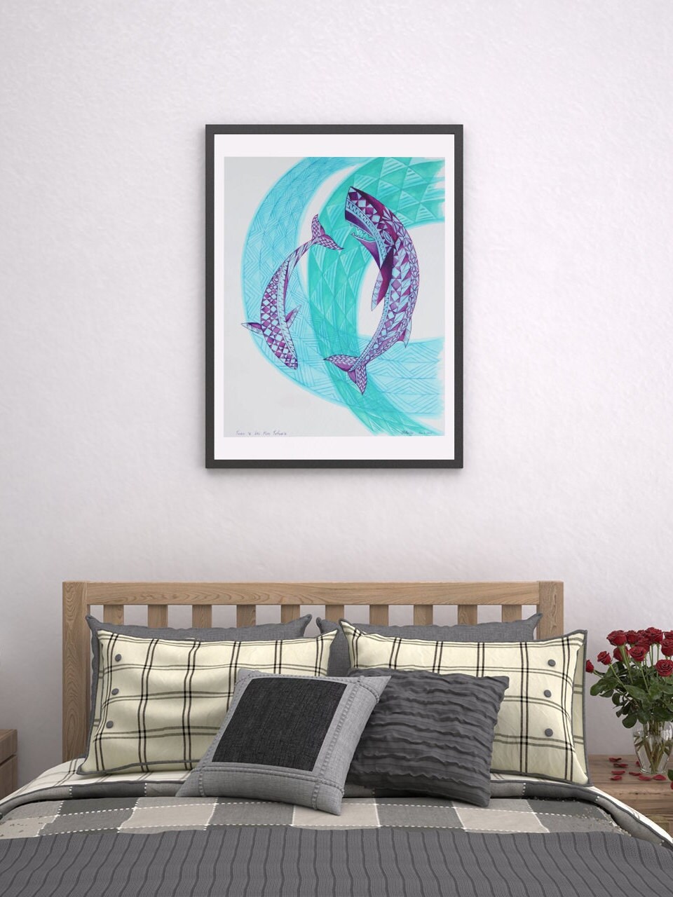 Polynesian Whale Wall Art, Whale Art, Marine Art Decor, Digital Art. - Etsy