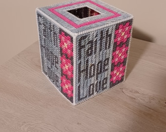Faith Hope and Love Tissue Box Cover - Etsy