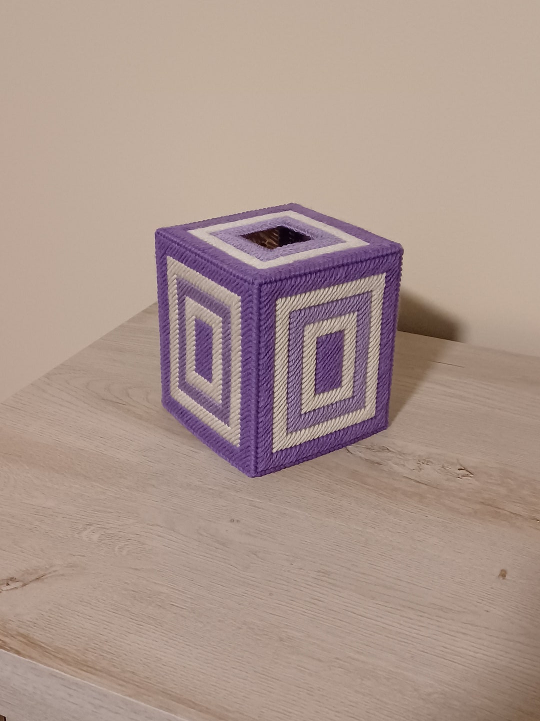 Purple Geometric Tissue Box - Etsy