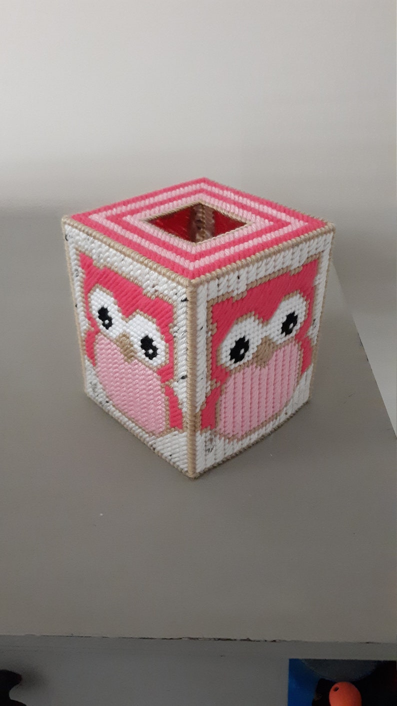 Owl pink Tissue Box Cover | Etsy
