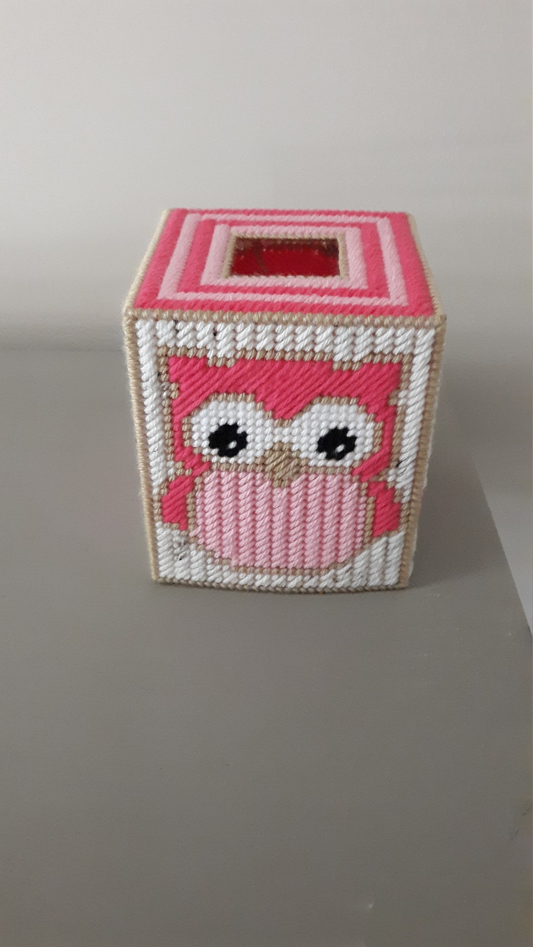 Owl (pink) Tissue Box Cover - Etsy