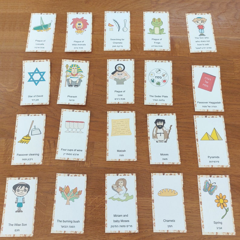 Passover Card Game Printable Cards Instant Download Memory - Etsy