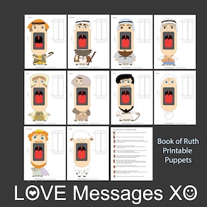 Printable Book of Ruth Puppets, Instant Download, Shavuot Download ...
