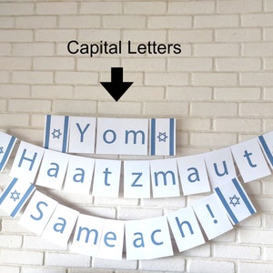 Printable Israel Flag Banner: Yom Haatzmaut Sameach!, Flag Banner, Star ...