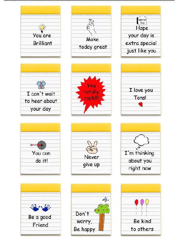 Lunch Box Notes 36 Lunch Cards Instant Download Girl Lunch - Etsy